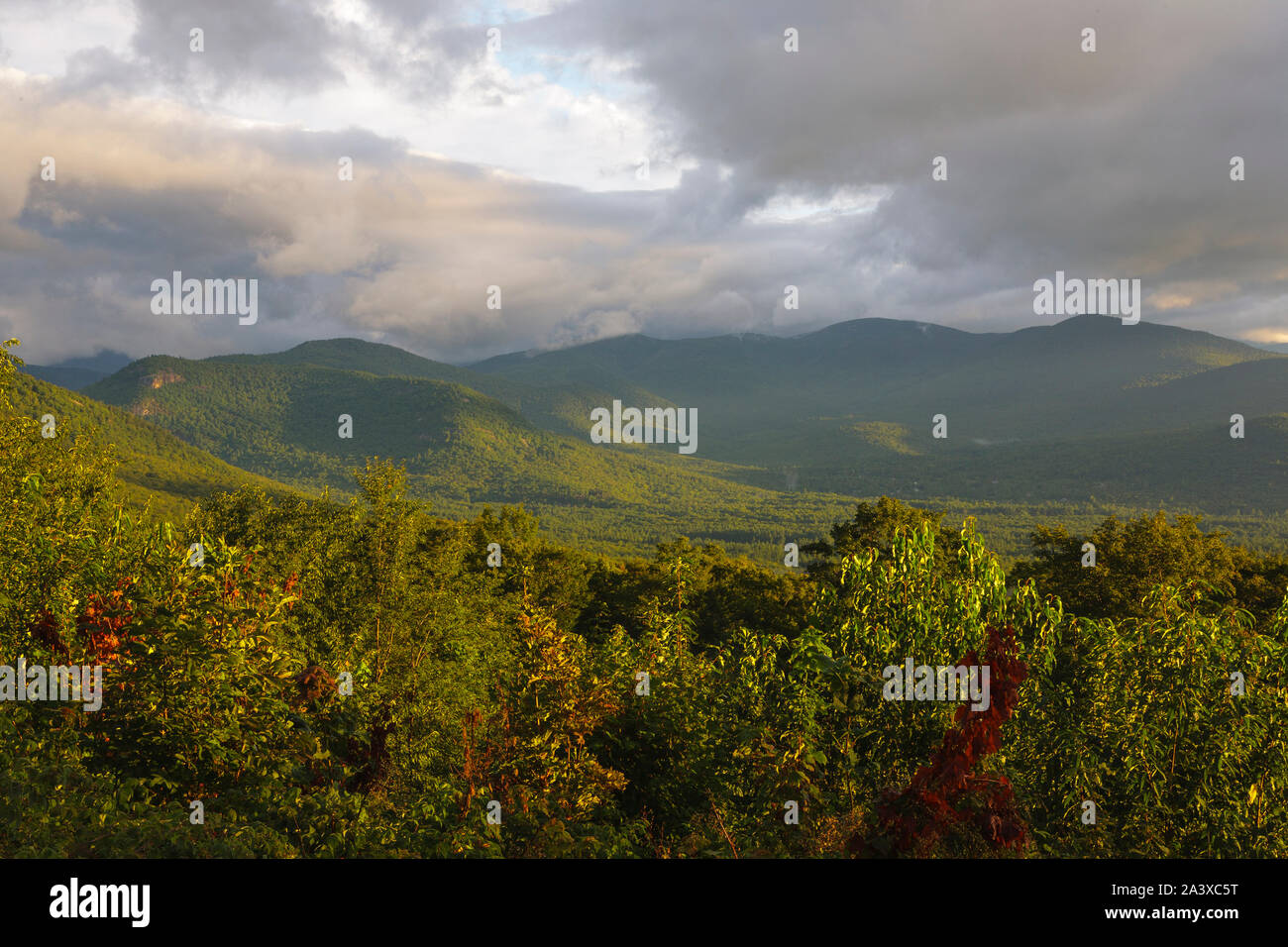 Mountain scene from a scenic pulloff along Bear Notch Road in the White ...