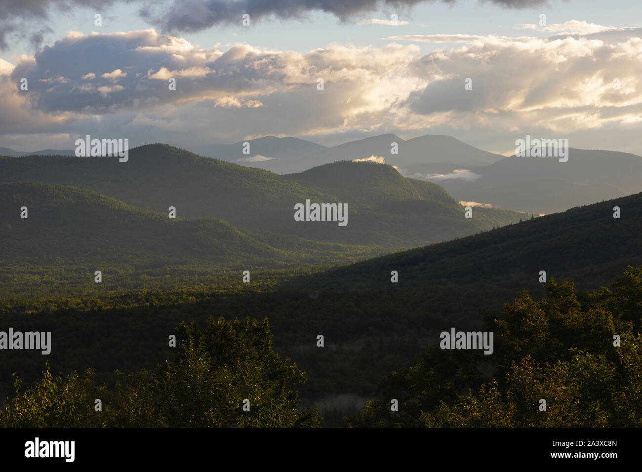 Mountain scene from a scenic pulloff along Bear Notch Road in the White ...
