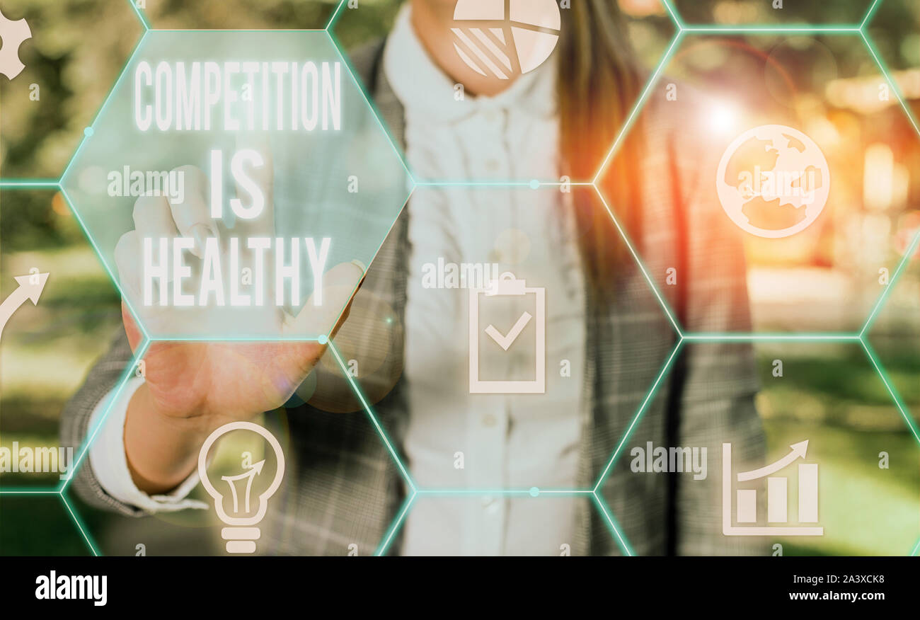 Writing note showing Competition Is Healthy. Business concept for ...