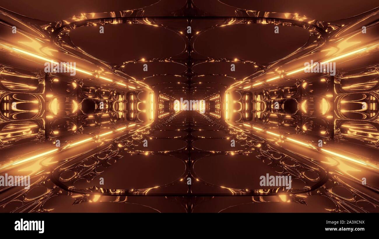 futuristic scifi alien space tunnel building 3d rendering wallpaper ...