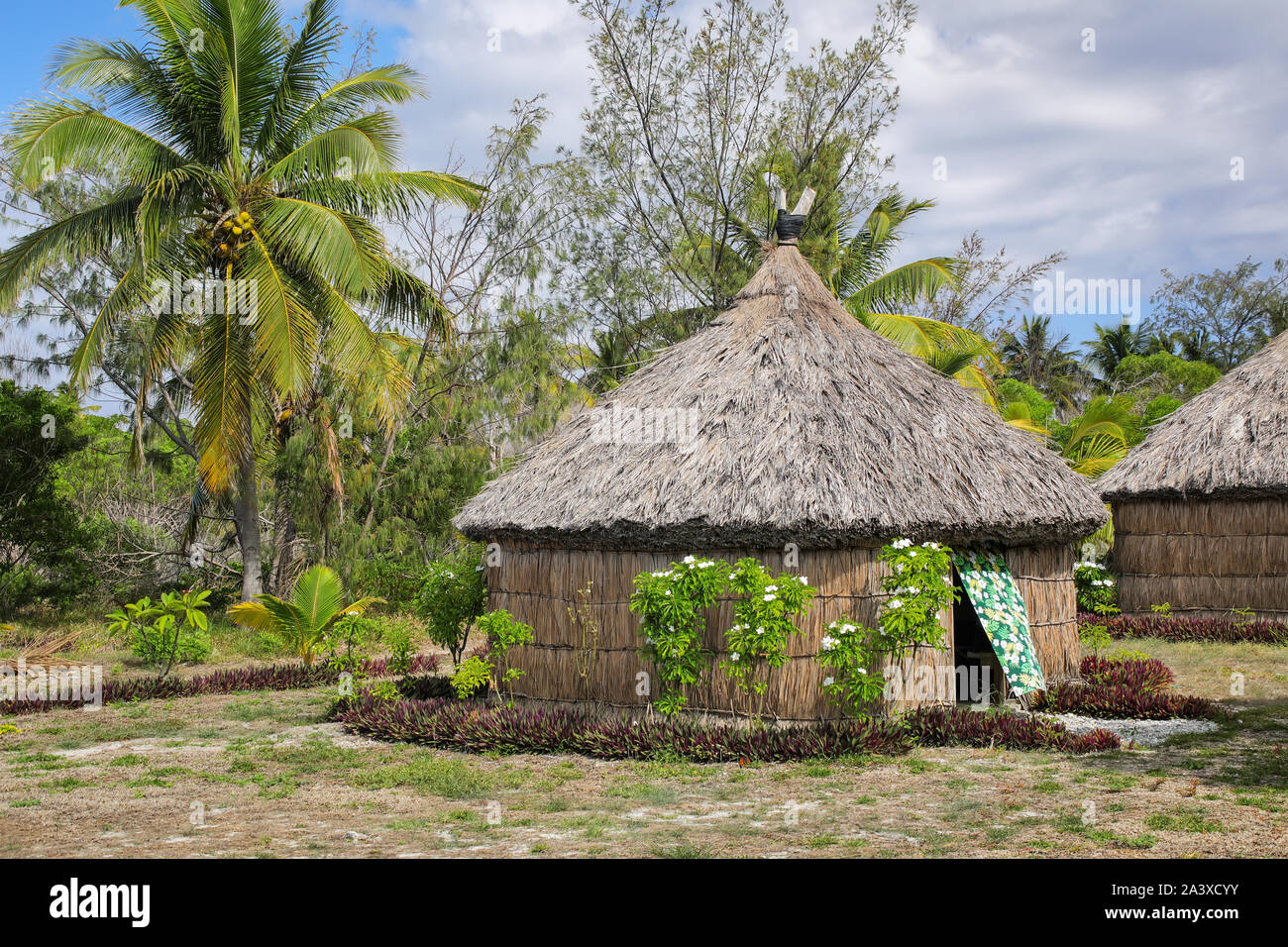 Traditional Kanak house on Ouvea Island, Loyalty Islands, New Caledonia ...