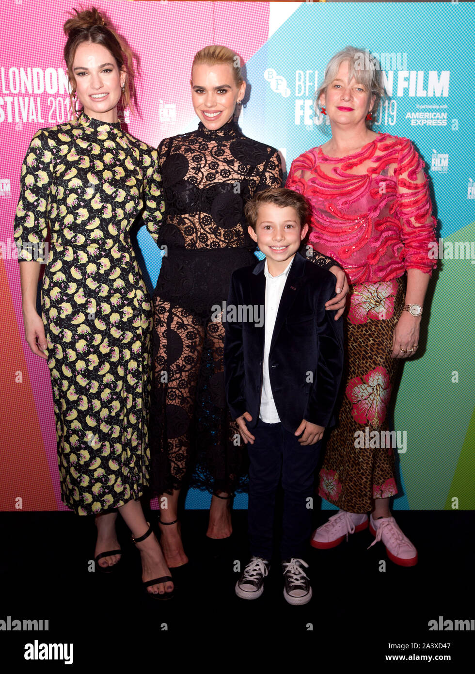 Lily James, Billie Piper, Toby Woolf and Kerry Fox (left-right ...