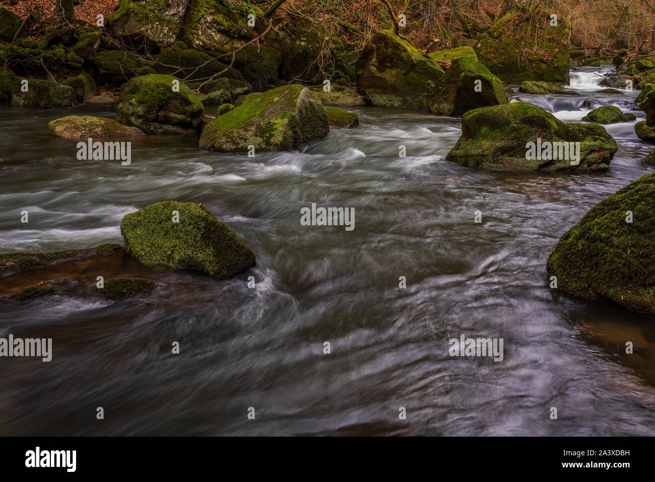 Waterfall in the forest in autumn, Irrel waterfalls Stock Photo - Alamy