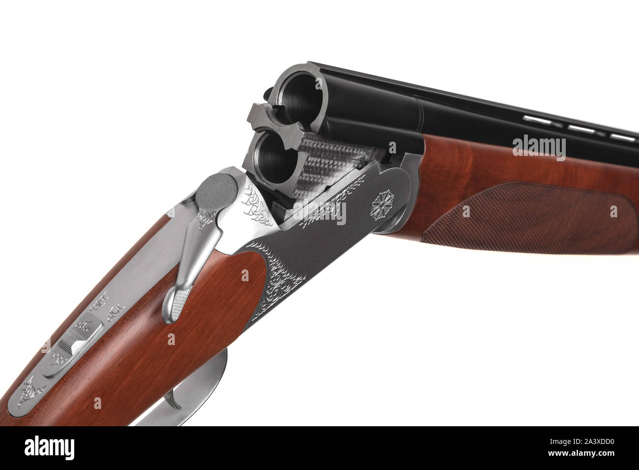Hunting double-barrelled gun on a white background. Double Shotgun ...