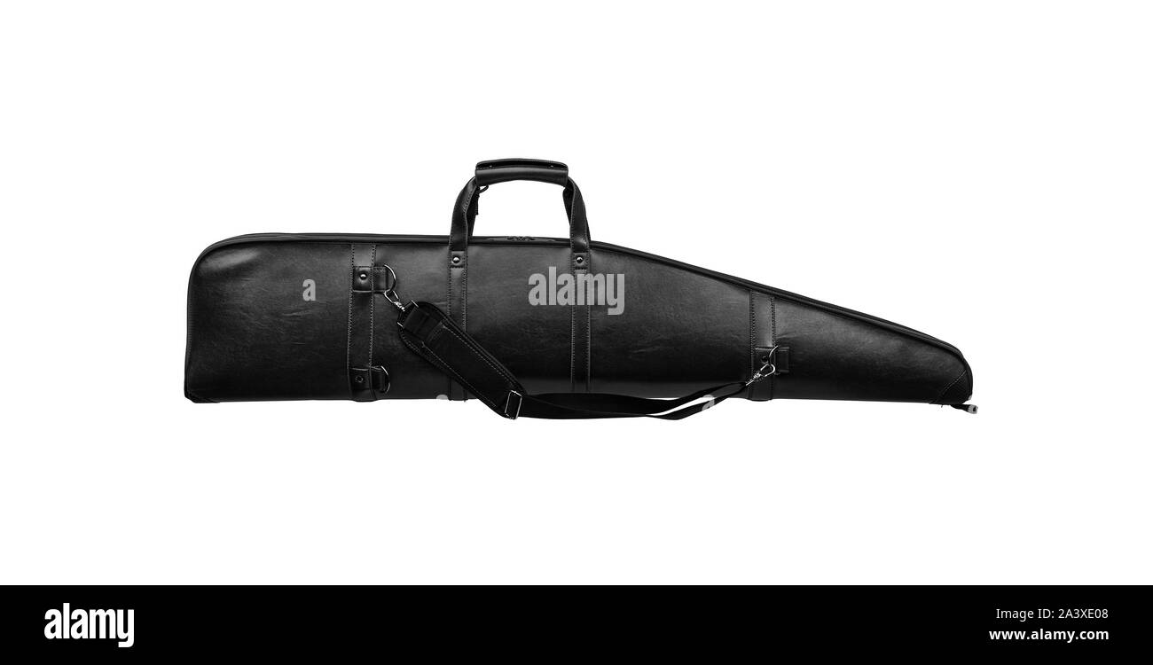 Luxury brown leather weapon case isolate on white background Stock ...