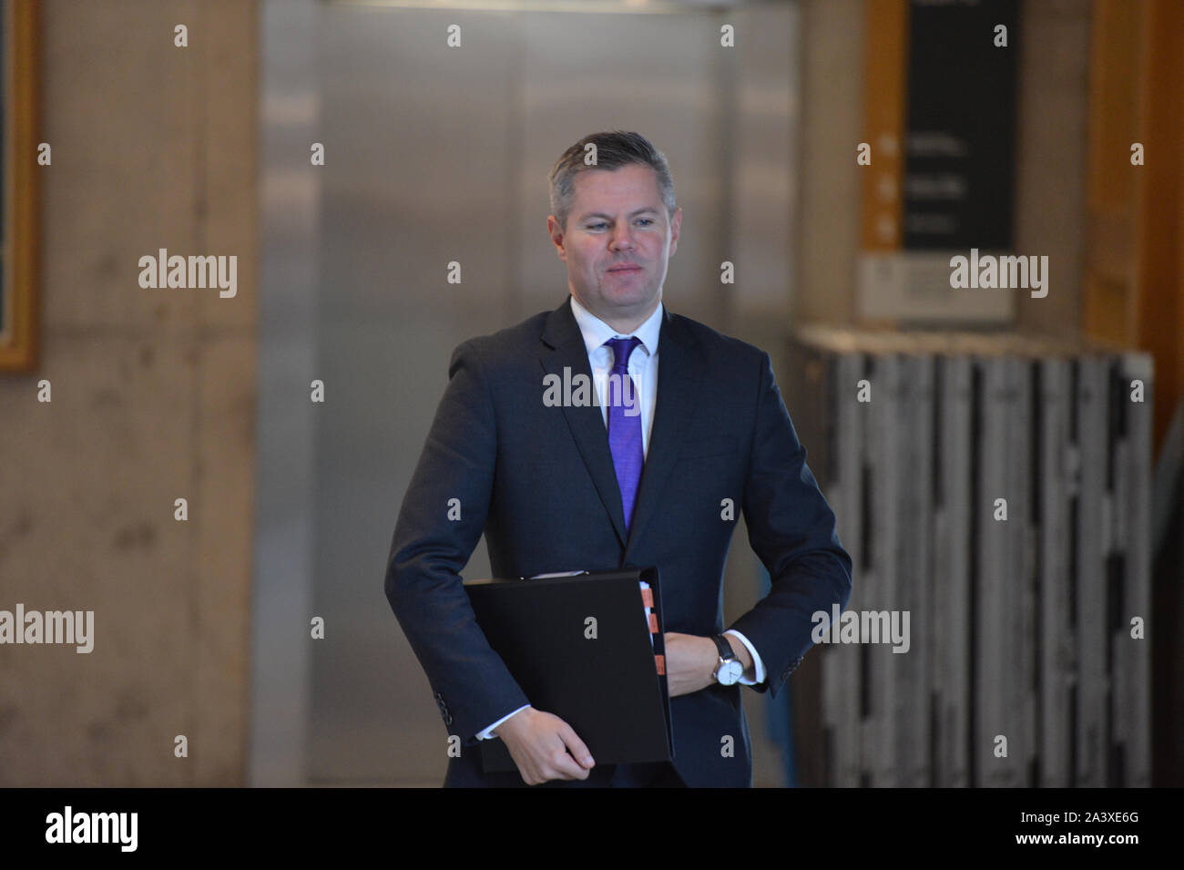 Edinburgh, UK. 10 October 2019. Pictured: Derek Mackay MSP - Cabinet ...