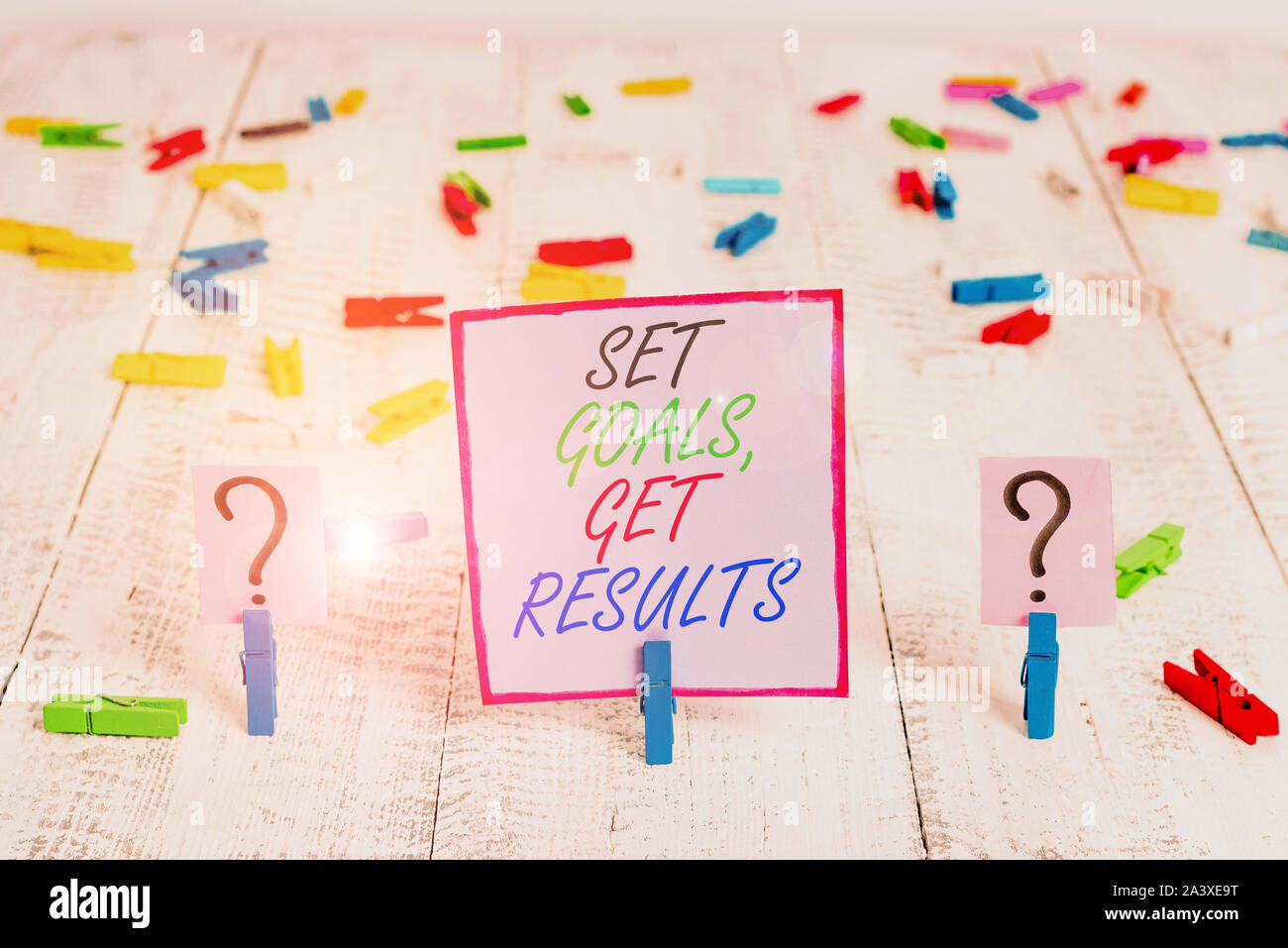 Handwriting text writing Set Goals Get Results. Conceptual photo ...