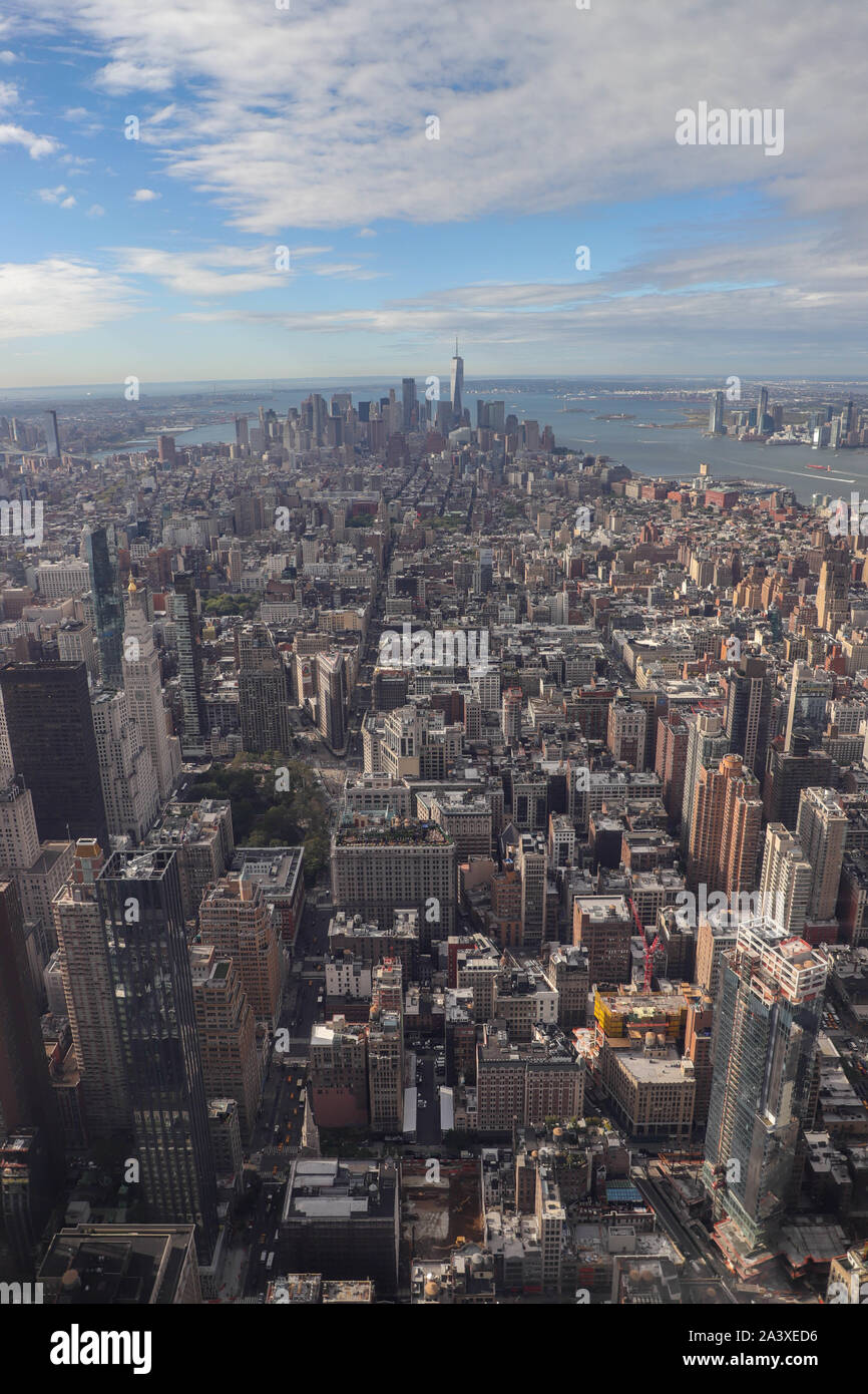 New York, New York, USA. 10th Oct, 2019. Views of Manhattan from the ...