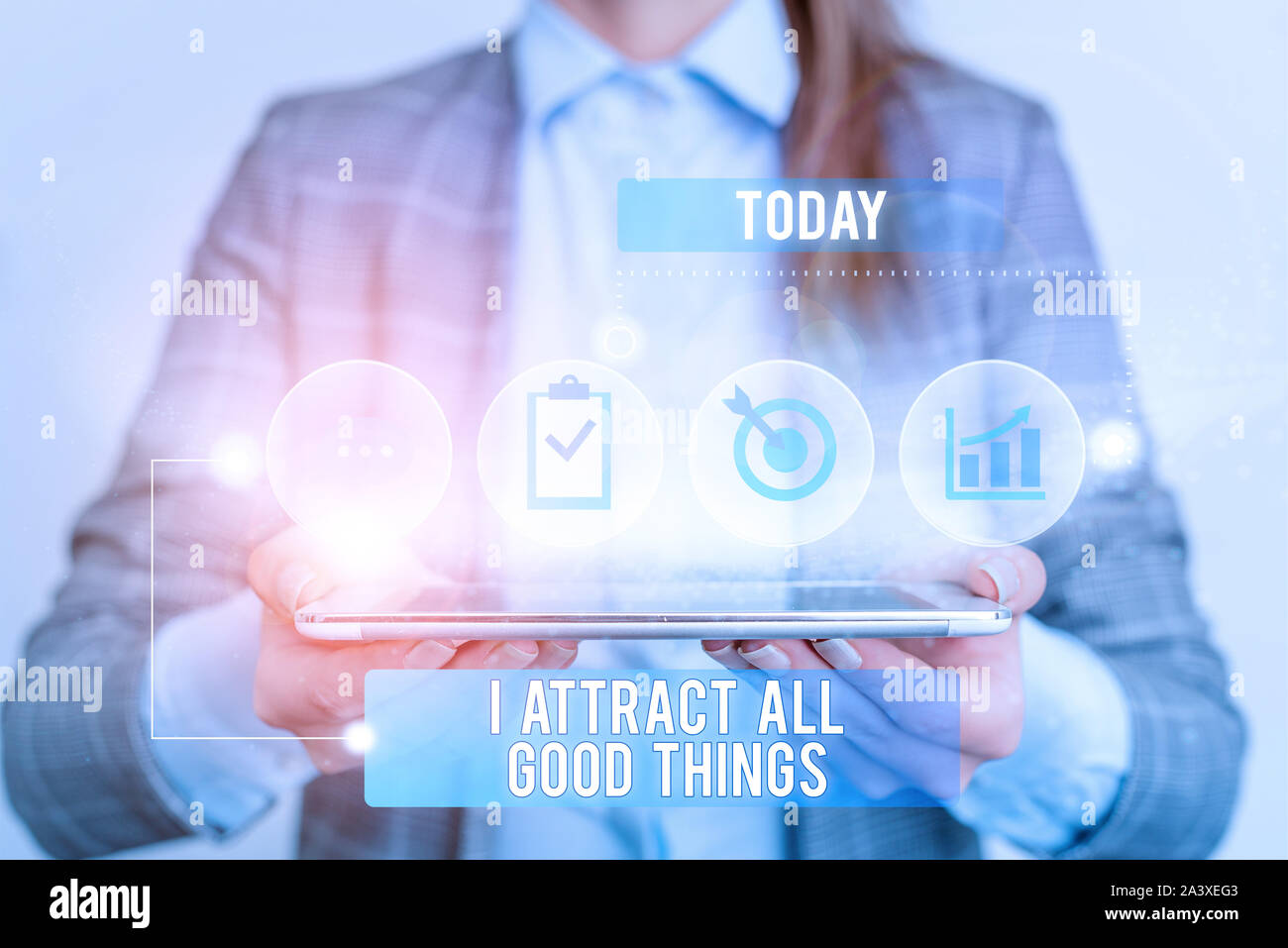 Writing note showing I Attract All Good Things. Business concept for ...