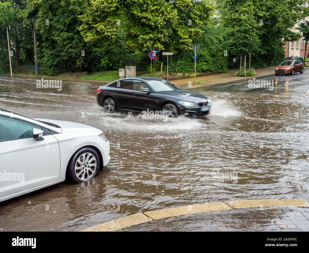 Climate change heavy rain flood Stock Photo - Alamy