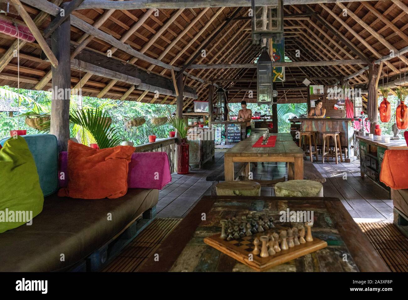 GAMES ROOM AND BAR AT THE WAPA LODGE ON THE THE KOUROU RIVER IN THE ...