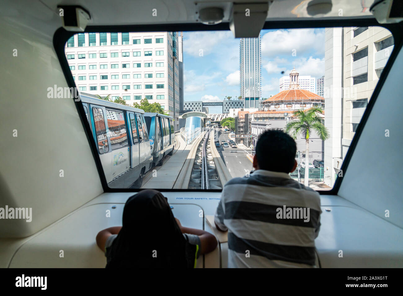 MIAMI - September 10, 2019: The fully automated Miami downtown train ...