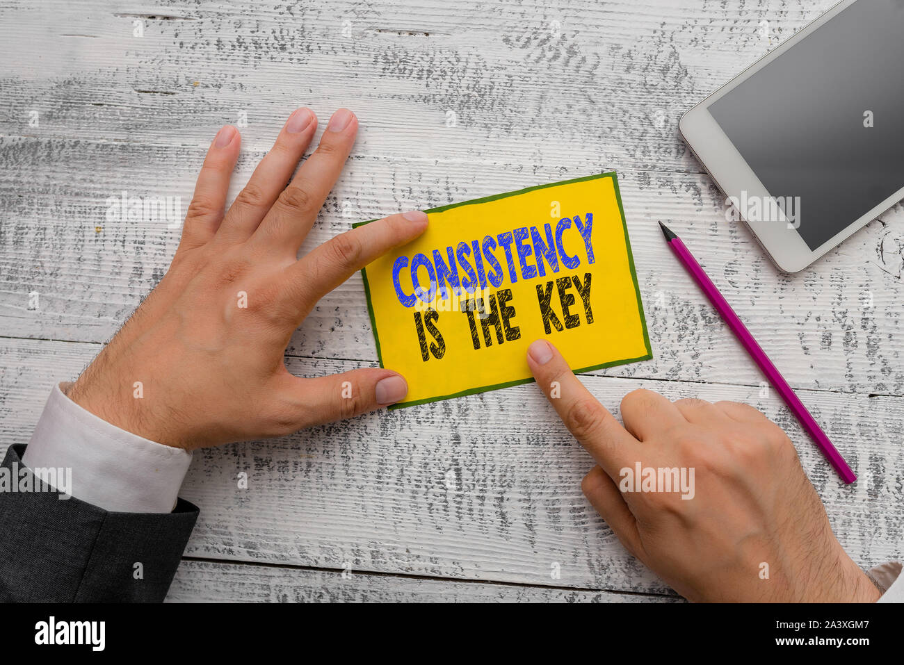 Word writing text Consistency Is The Key. Business photo showcasing ...