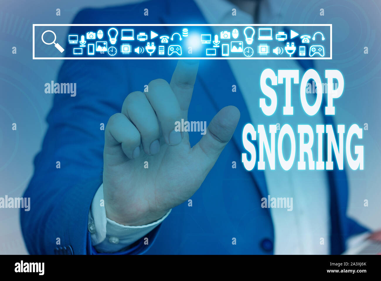 Handwriting text Stop Snoring. Conceptual photo noisy breathing during ...