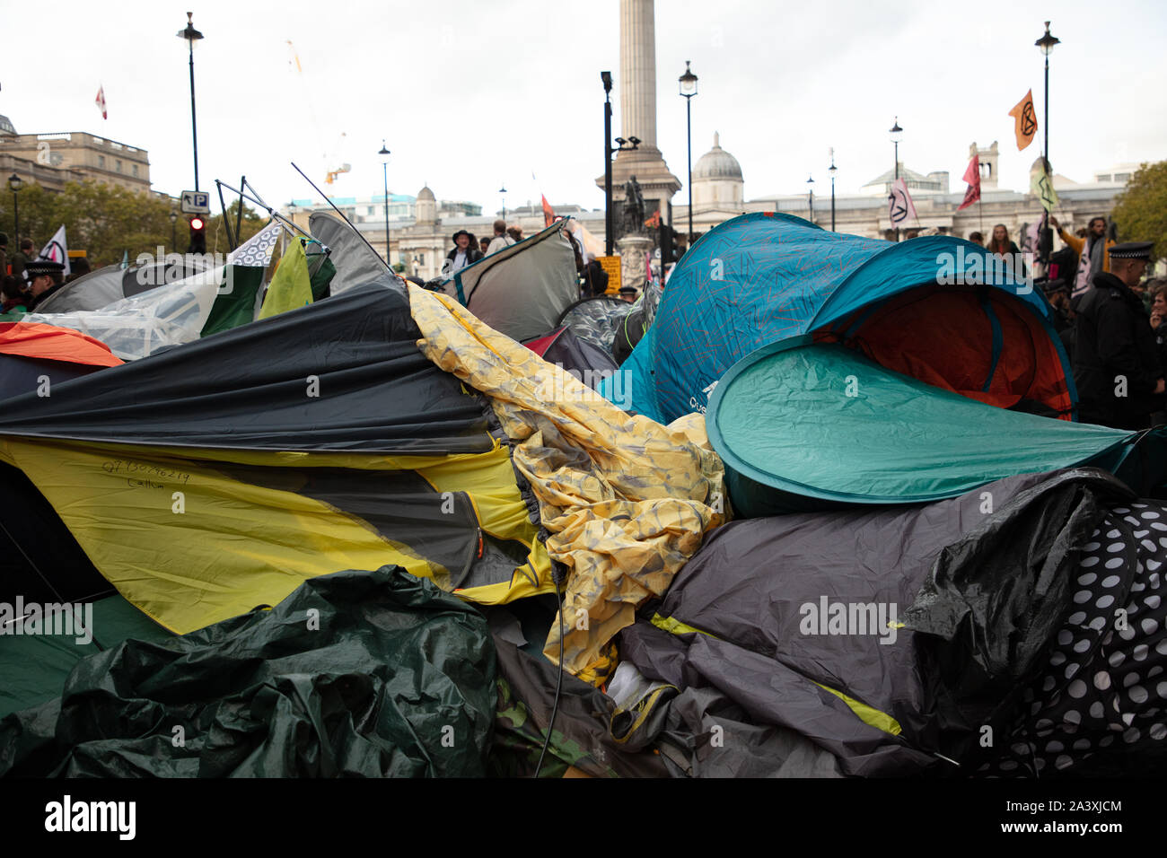 London, UK. 9th October 2019. Tents of protesters have been removed by ...