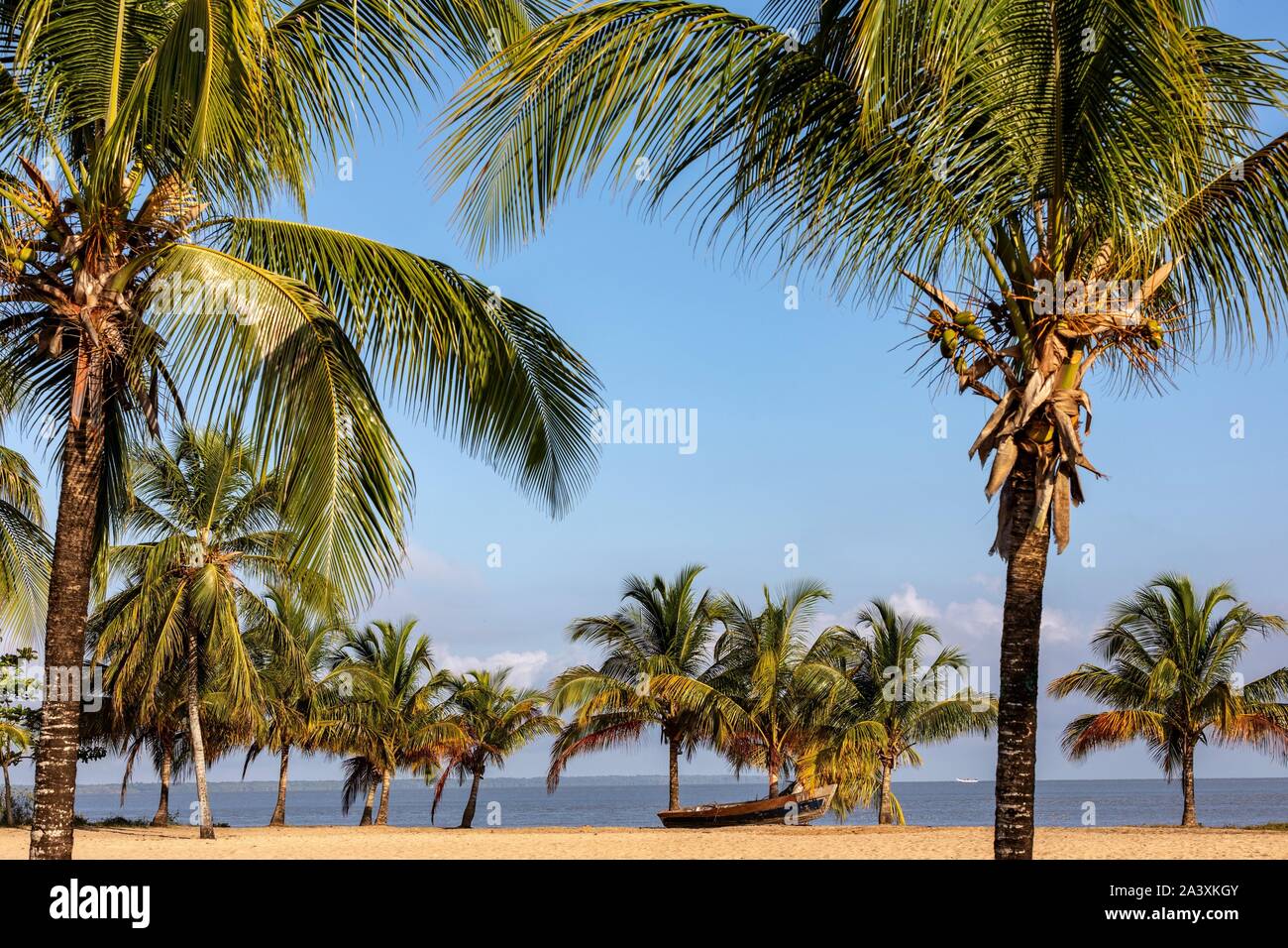LES HATTES, SANDY BEACH IN THE NORTH AT THE MOUTH OF THE MARONI ...