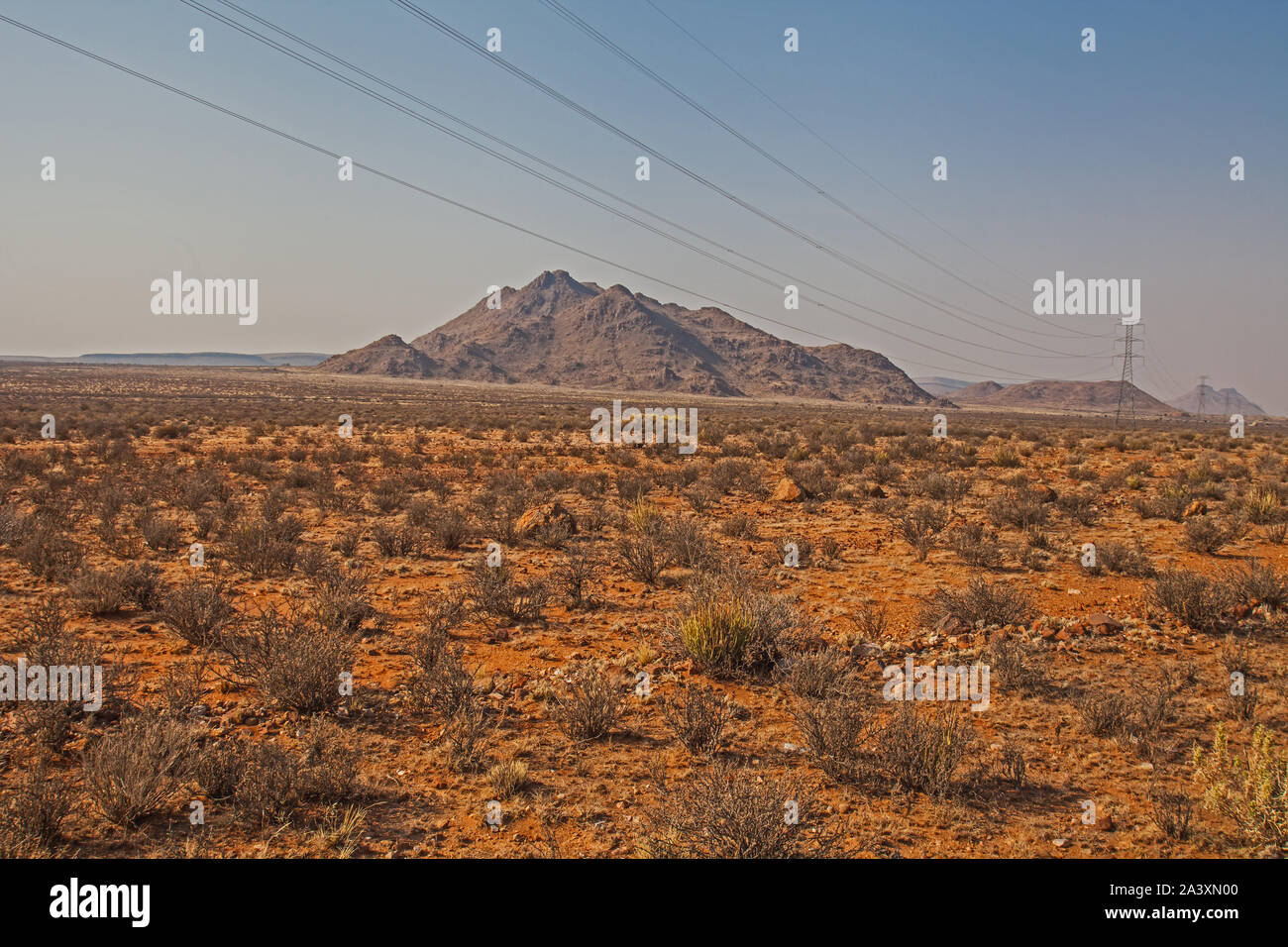 Power Lines in the Kalahari Desert Stock Photo - Alamy