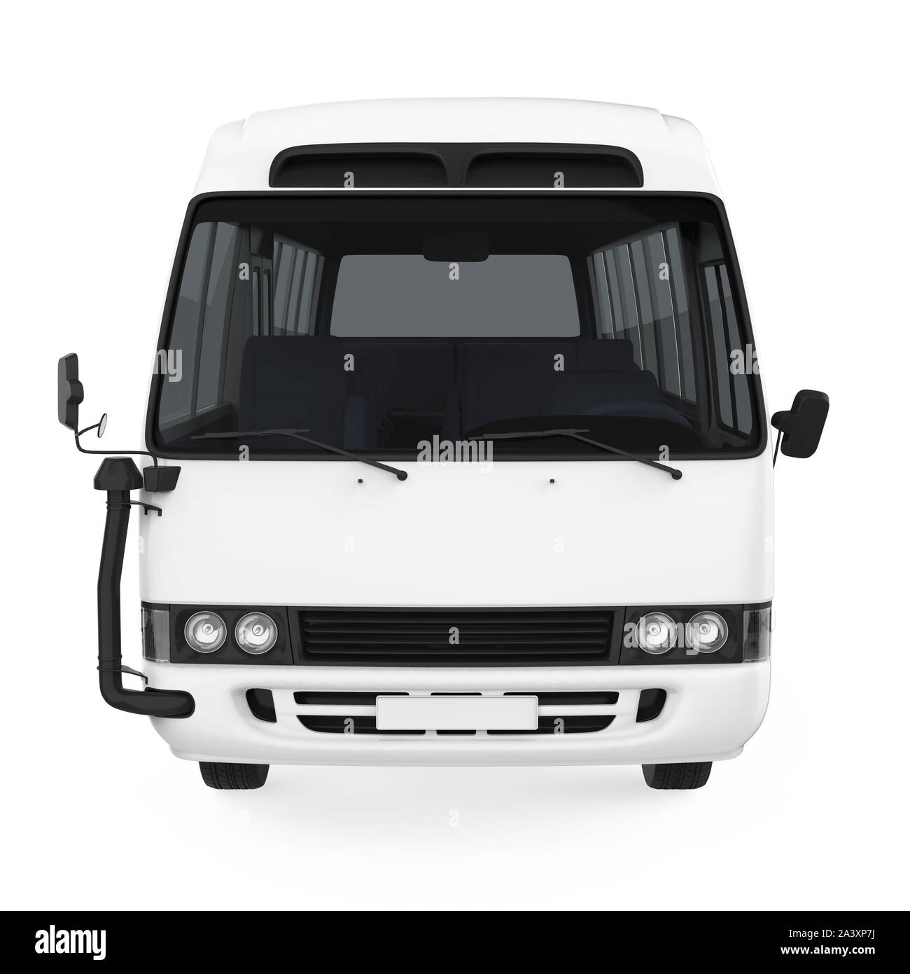 White Minibus Isolated Stock Photo - Alamy