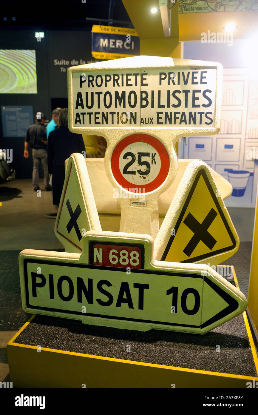 Road signs invented and produced by Michelin whose panels were made of ...