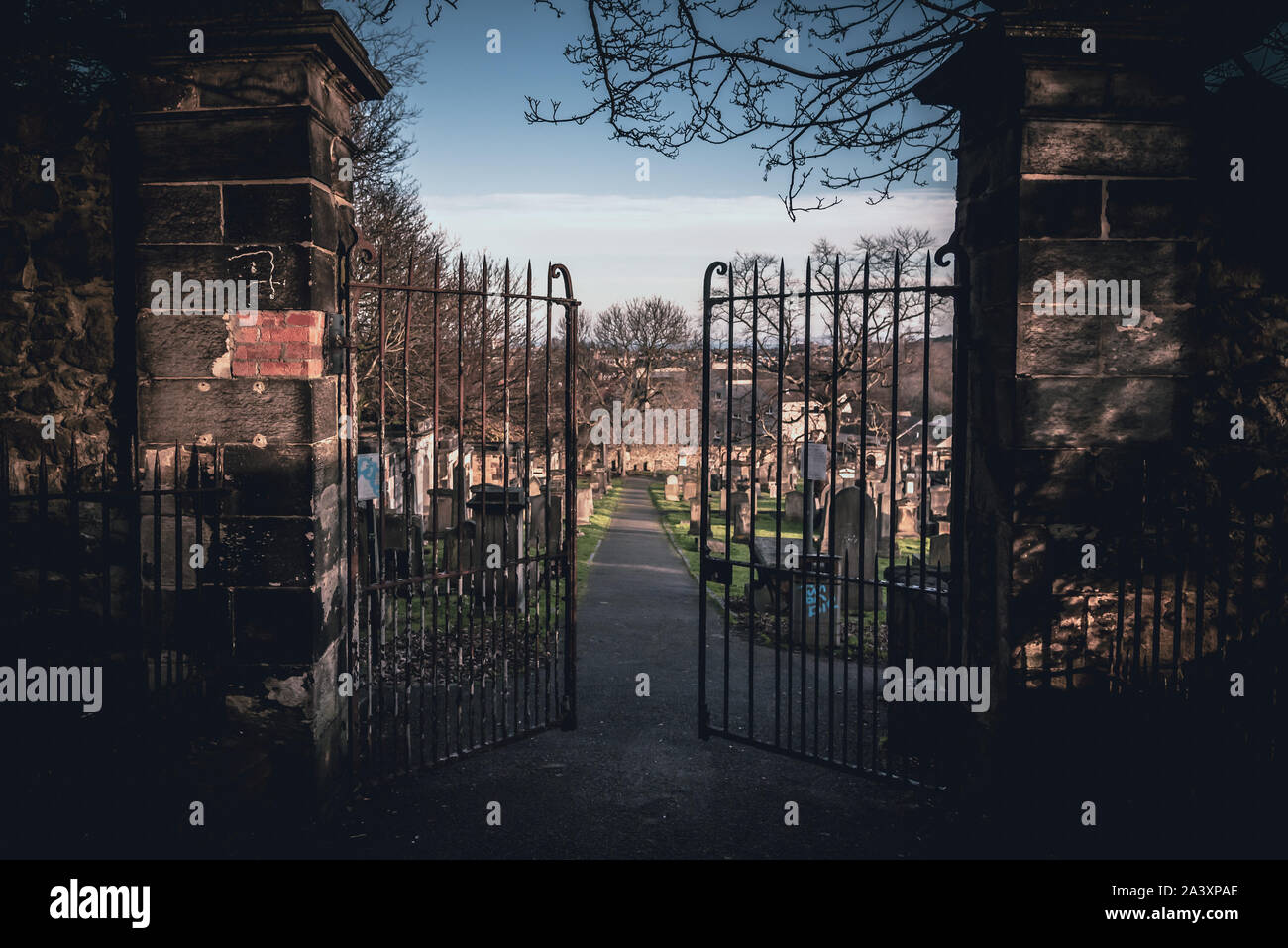 Gothic wrought iron fence gate hi-res stock photography and images - Alamy