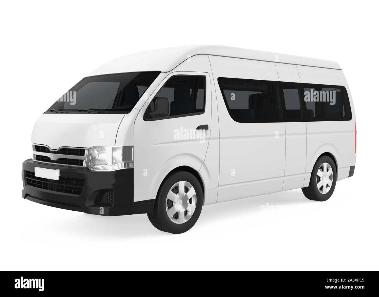 White Minibus Isolated Stock Photo - Alamy