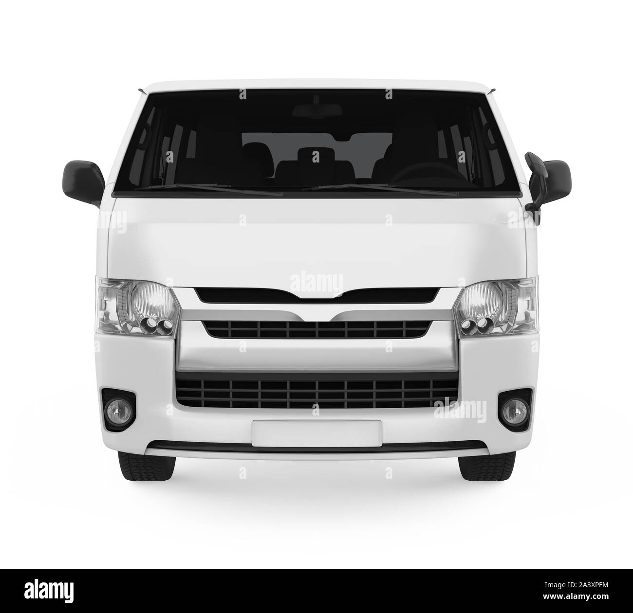 White Minibus Isolated Stock Photo - Alamy