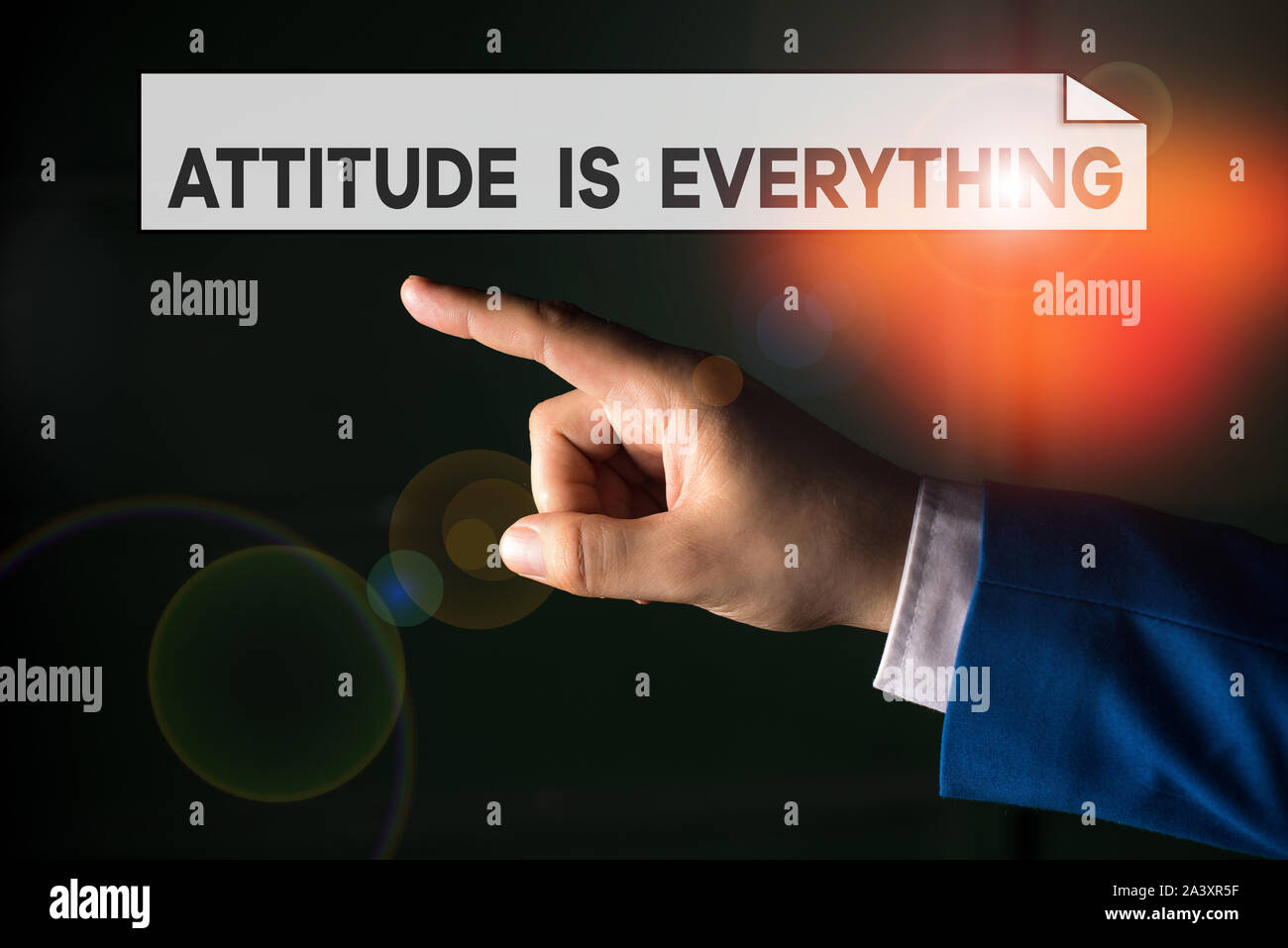 Writing note showing Attitude Is Everything. Business concept for ...