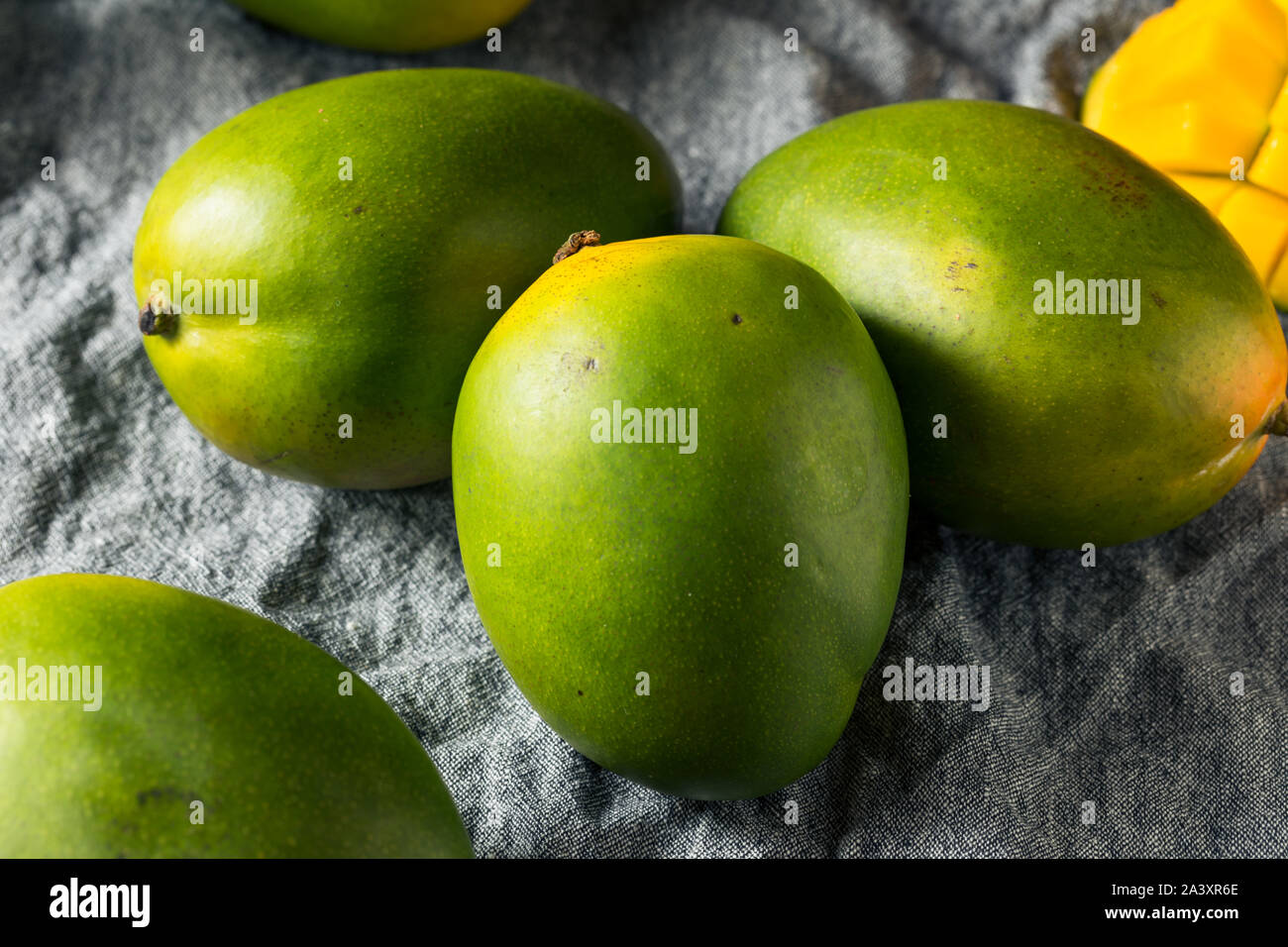 Raw Green Organic Kiett Mangoes Ready to Eat Stock Photo - Alamy