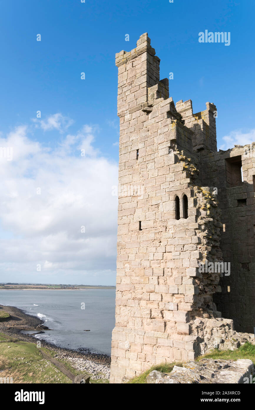 Lilburn Tower, part of Dunstanburgh castle, Northumberland, England, UK ...