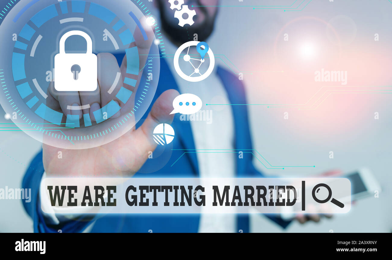 Text sign showing We Are Getting Married. Business photo text ...