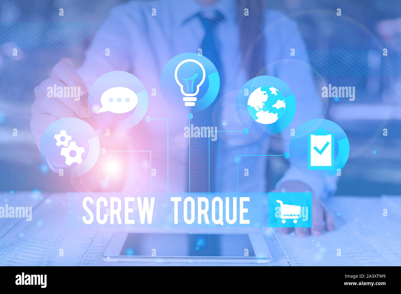 Writing note showing Screw Torque. Business concept for measure of the ...