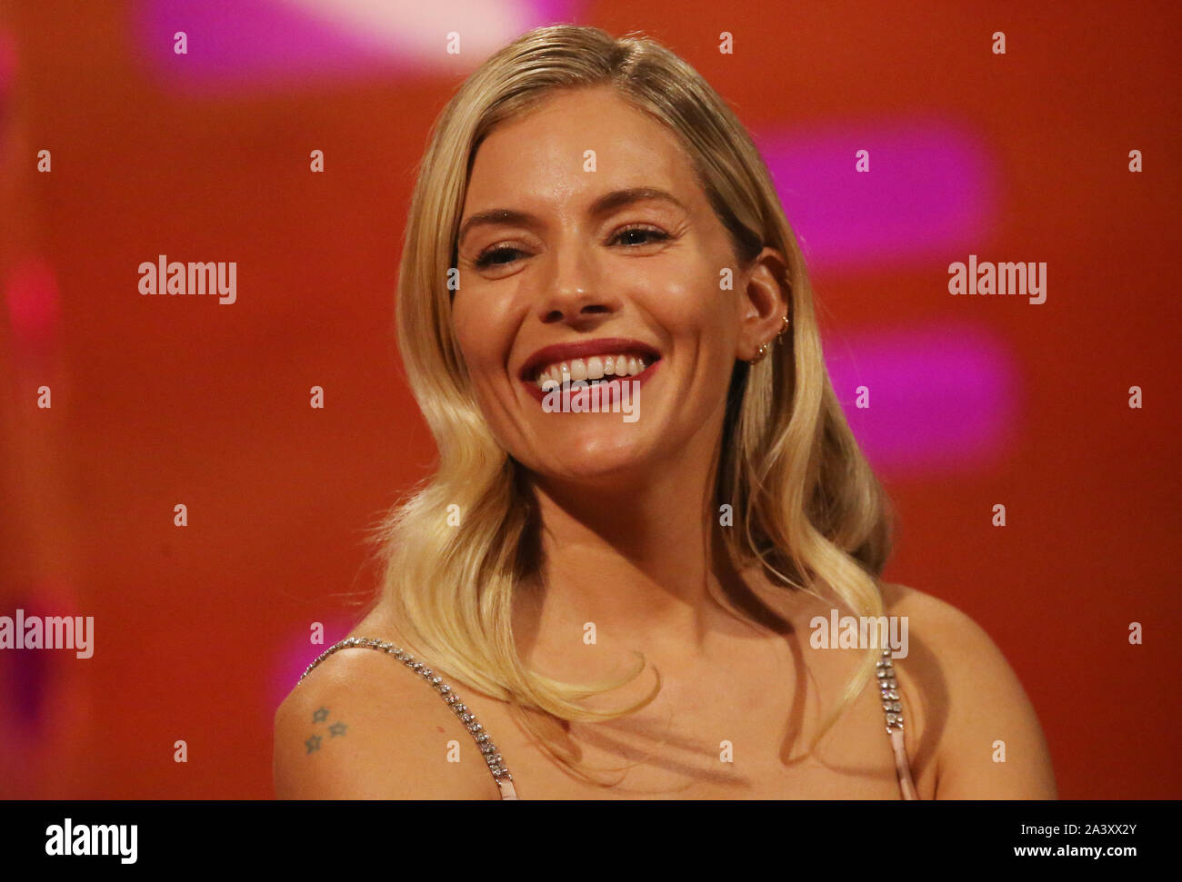 Sienna Miller during the filming for the Graham Norton Show at BBC ...