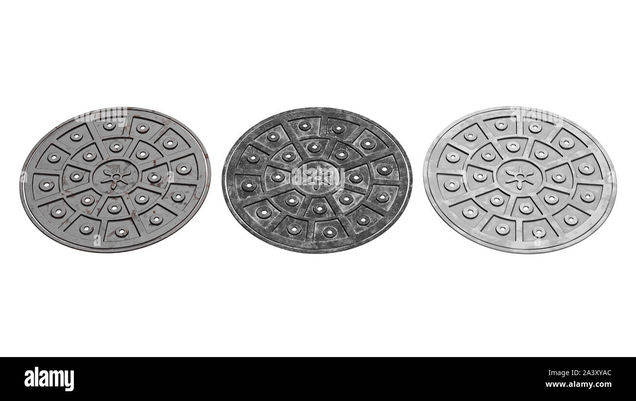 Rusty manhole cover Cut Out Stock Images & Pictures - Alamy