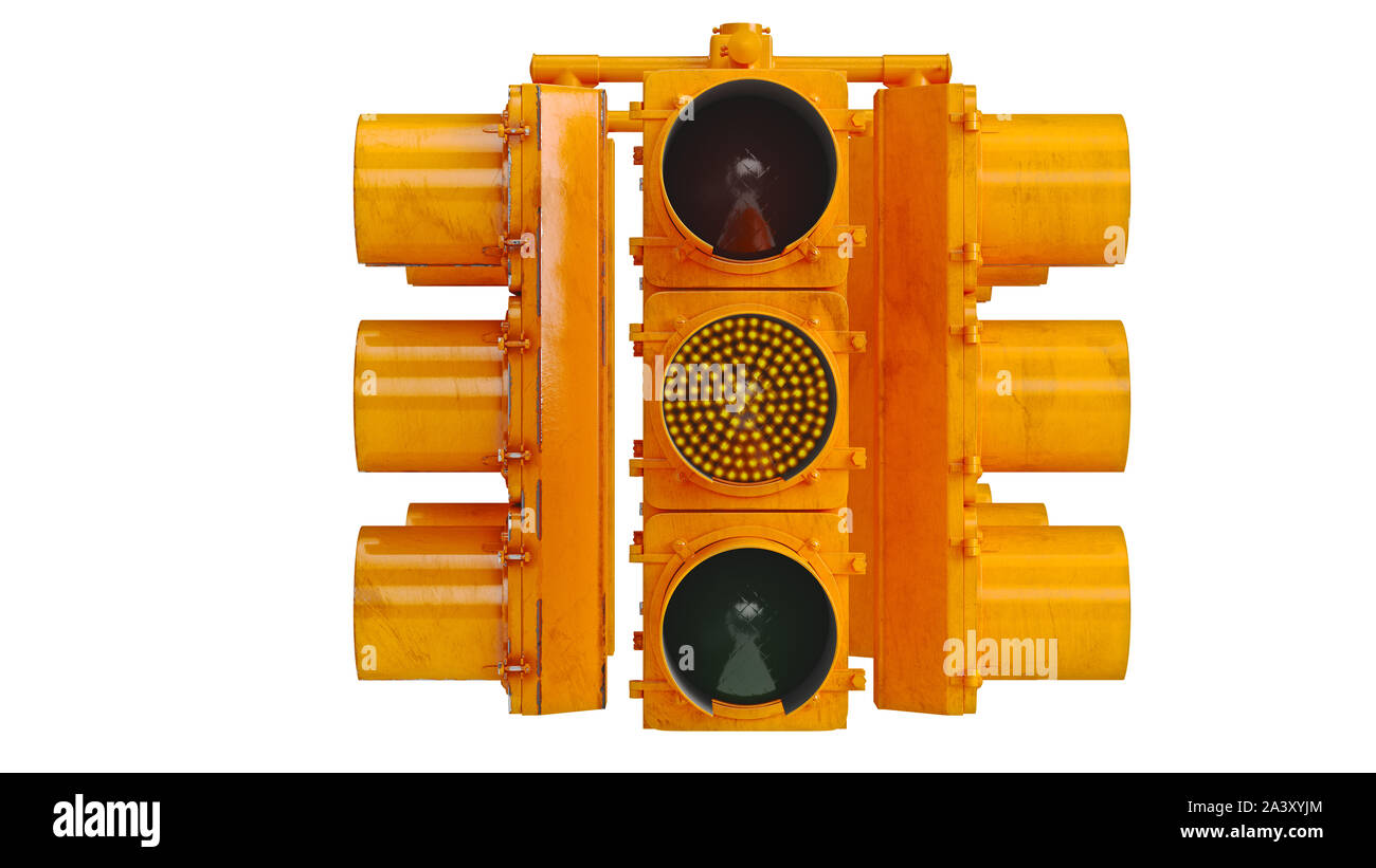 Traffic light yellow sign stoplight. 3D rendering Stock Photo - Alamy