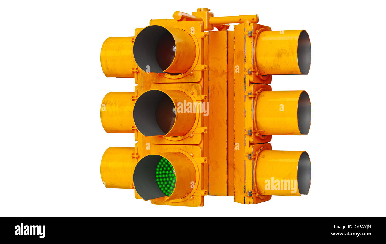 Traffic light yellow sign stoplight. 3D rendering Stock Photo - Alamy