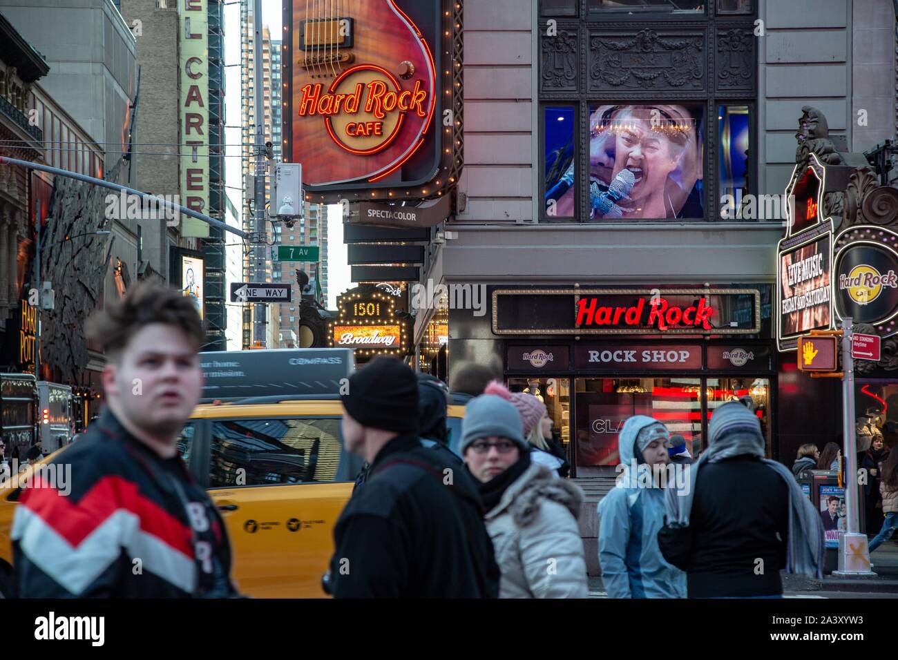 HARD ROCK CAFE, TIMES SQUARE, MANHATTAN, NEW YORK, UNITED STATES, USA ...