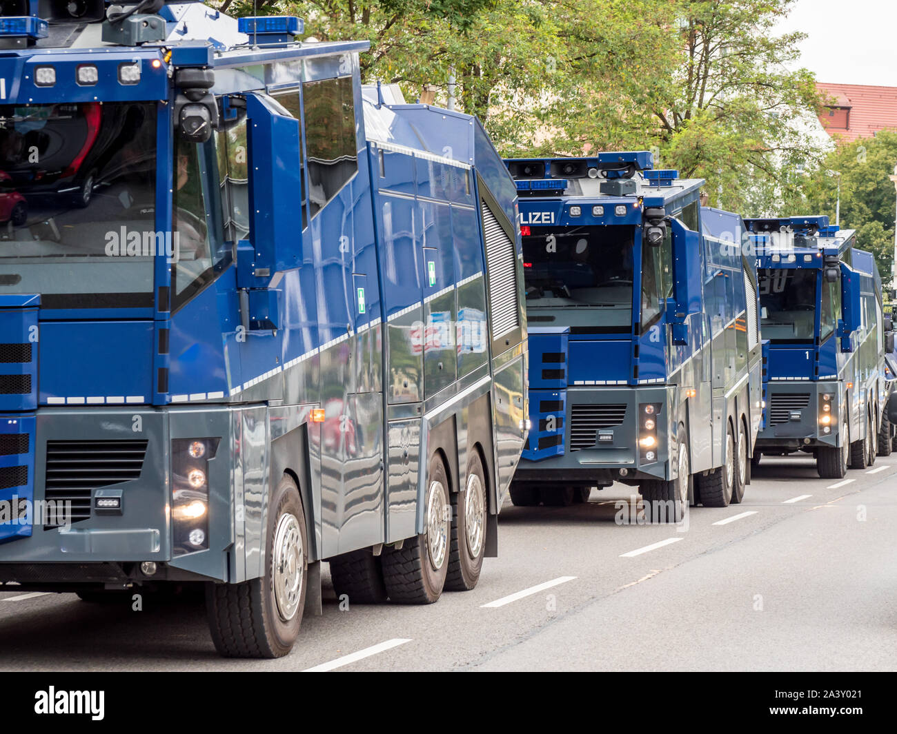 Water cannon of the Federal Police Stock Photo - Alamy