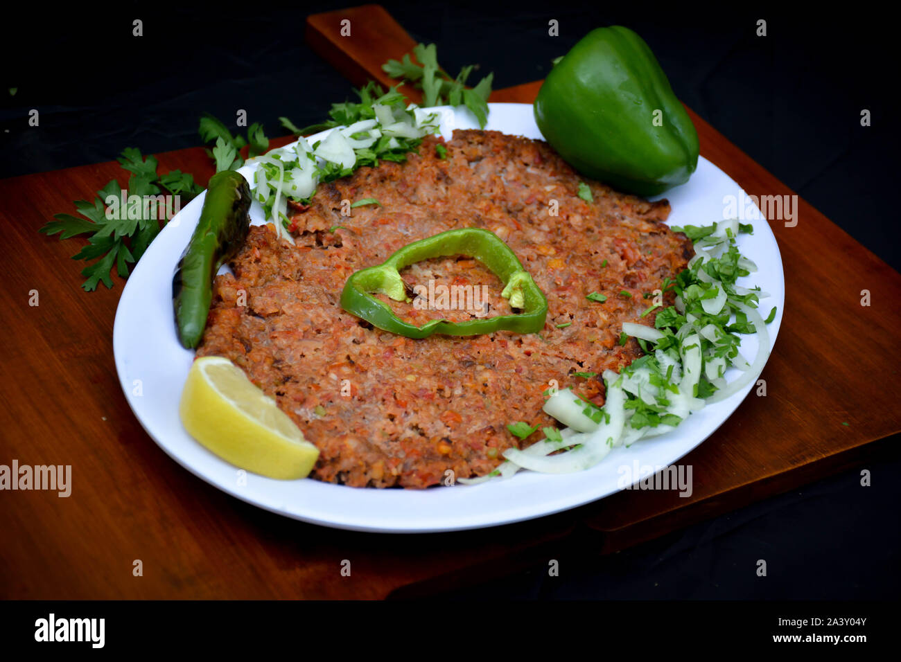 Plate of Traditional arab eastern meal - selections of kebabs Stock ...