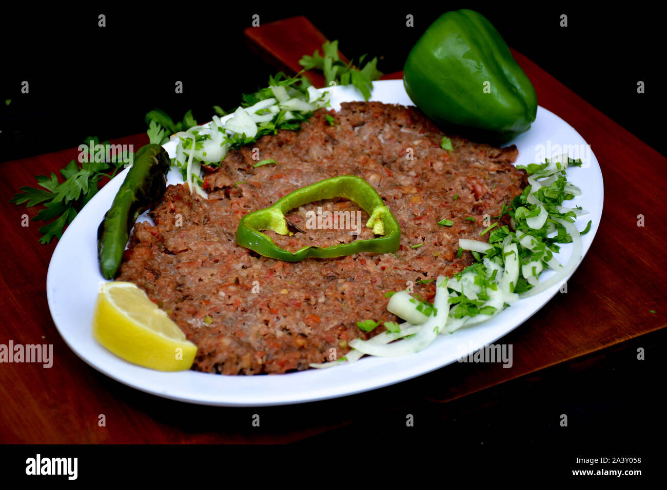 Plate of Traditional arab eastern meal - selections of kebabs Stock ...