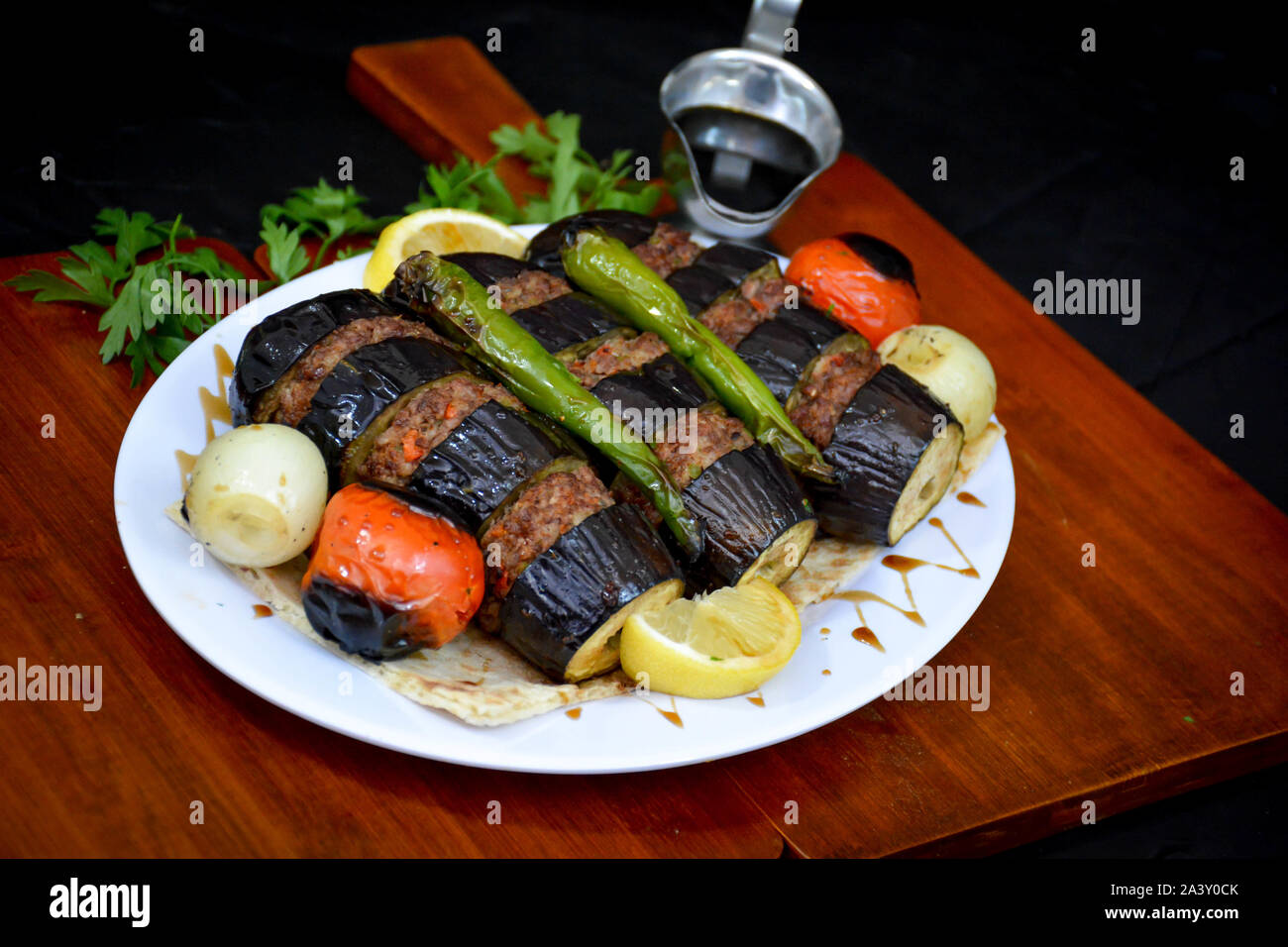 Arabic KEBAB BATINJAN | Mashawi Kabab & Tawook. Arabic traditional food ...