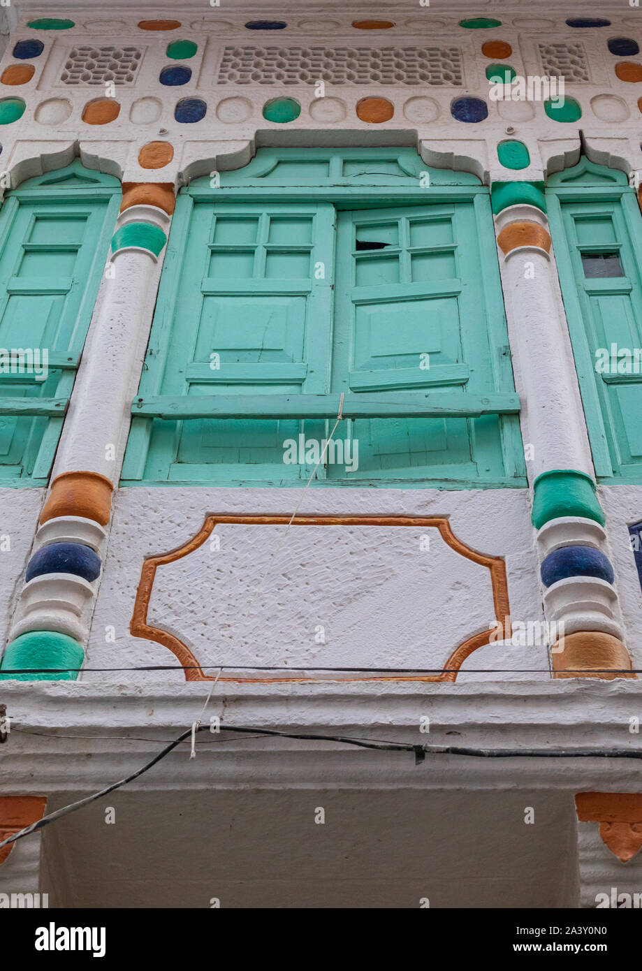 Green windows of a haveli, Rajasthan, Jodhpur, India Stock Photo - Alamy