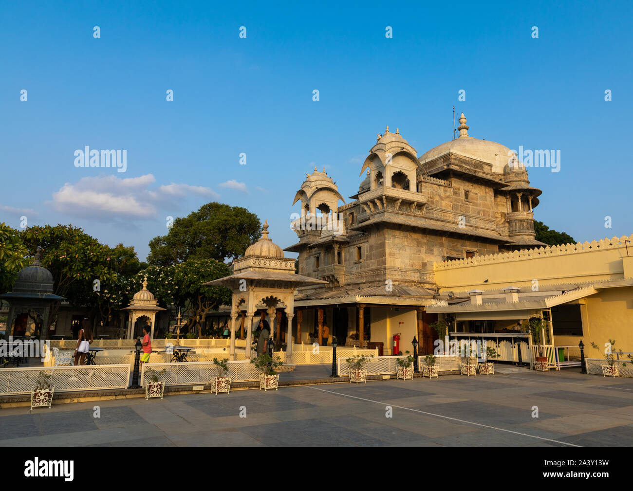 Jag mandir palace built on an island in the lake Pichola, Rajasthan ...