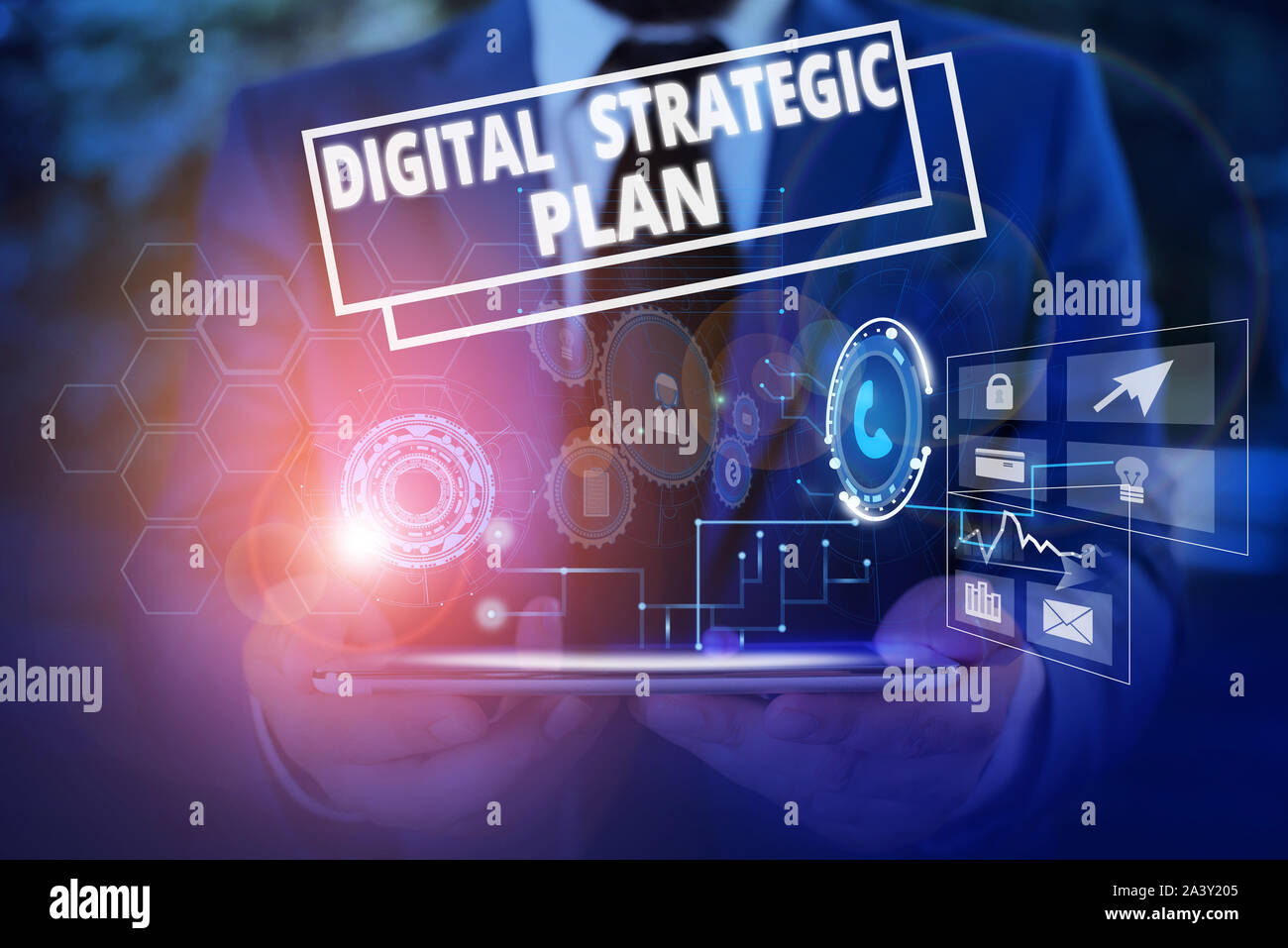 Conceptual hand writing showing Digital Strategic Plan. Concept meaning ...
