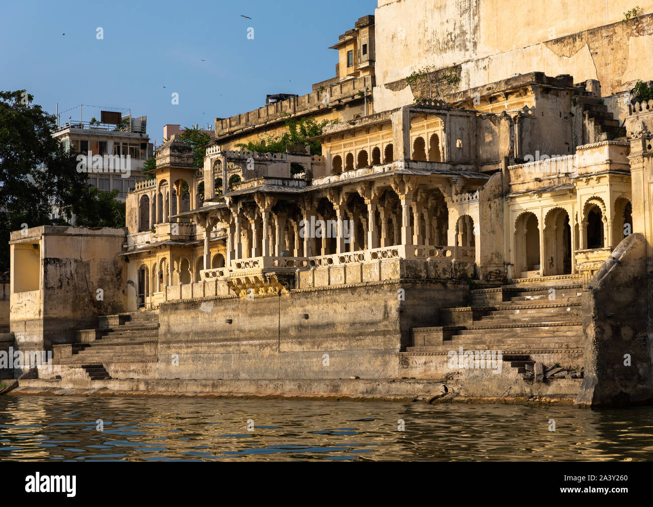 Gangaur ghat on lake Pichola, Rajasthan, Udaipur, India Stock Photo - Alamy