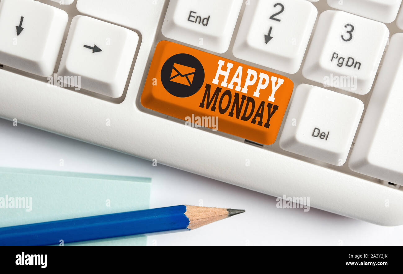 Conceptual hand writing showing Happy Monday. Concept meaning telling ...