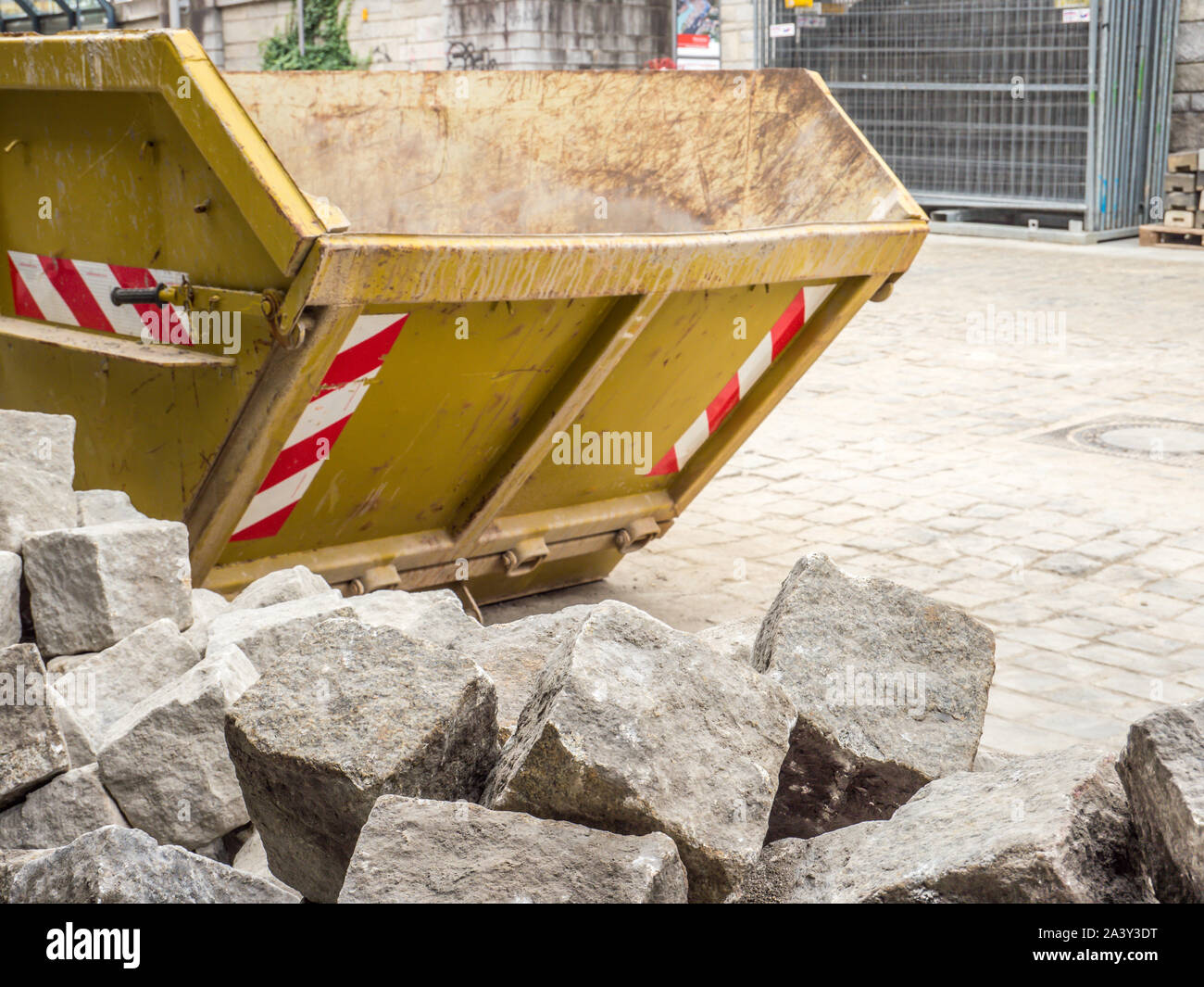 Container with Building Rubble Stock Photo - Alamy