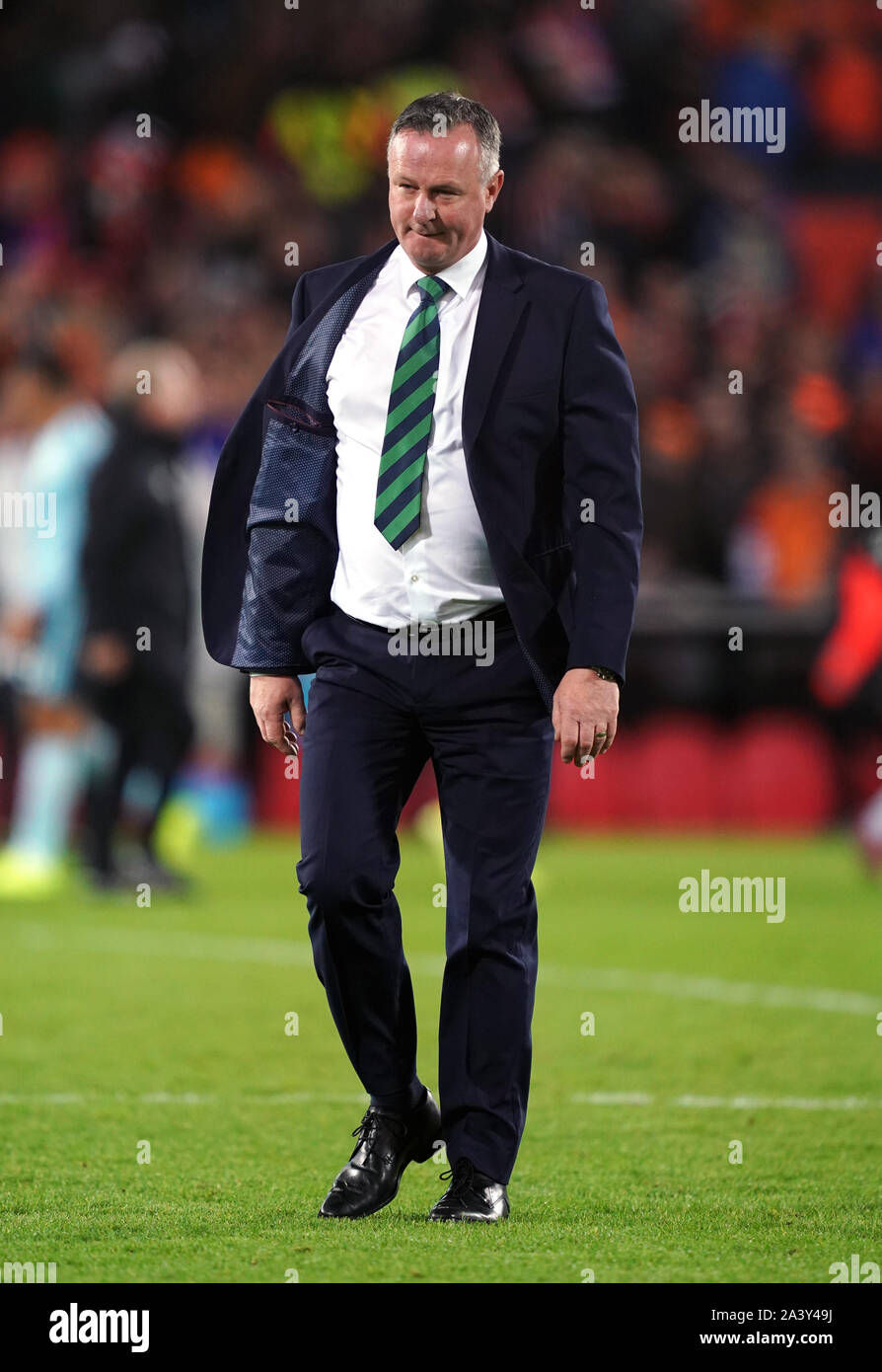 Northern Ireland manager Michael O'Neill appears dejected after the ...