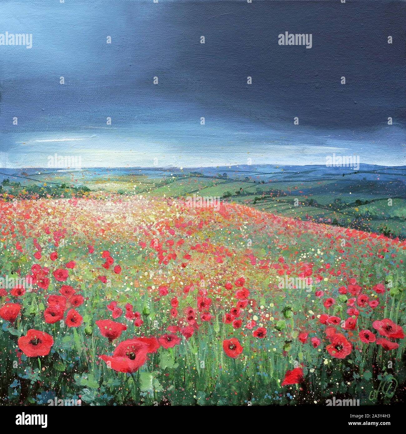 Spring field painting hi-res stock photography and images - Alamy