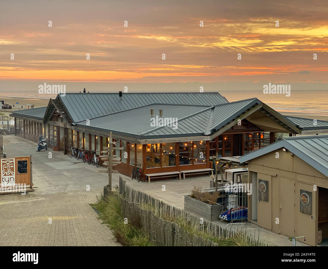 Zandvoort,Netherlands-October 5,2019: Sunset on the beach in Zandvoort ...