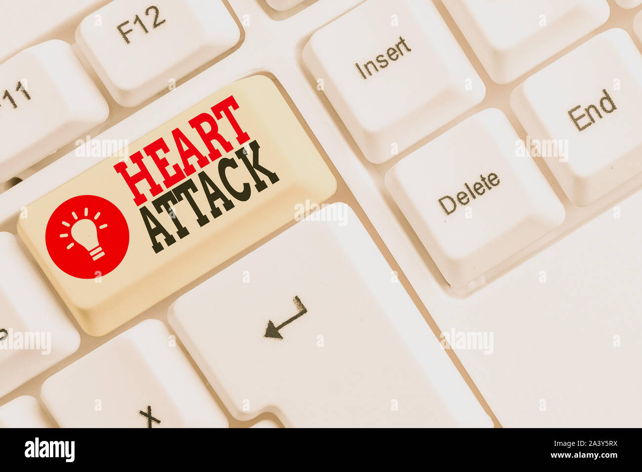 Word writing text Heart Attack. Business photo showcasing sudden and ...